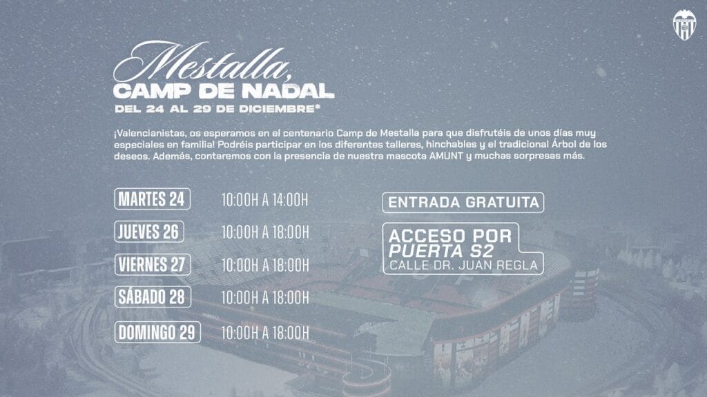El estadio Mestalla presenta nuevamente Camp de Nada con actividades ...